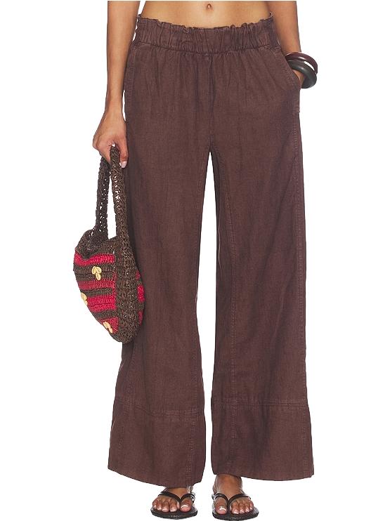 FREE PEOPLE Free People Linen Pull-On Pants